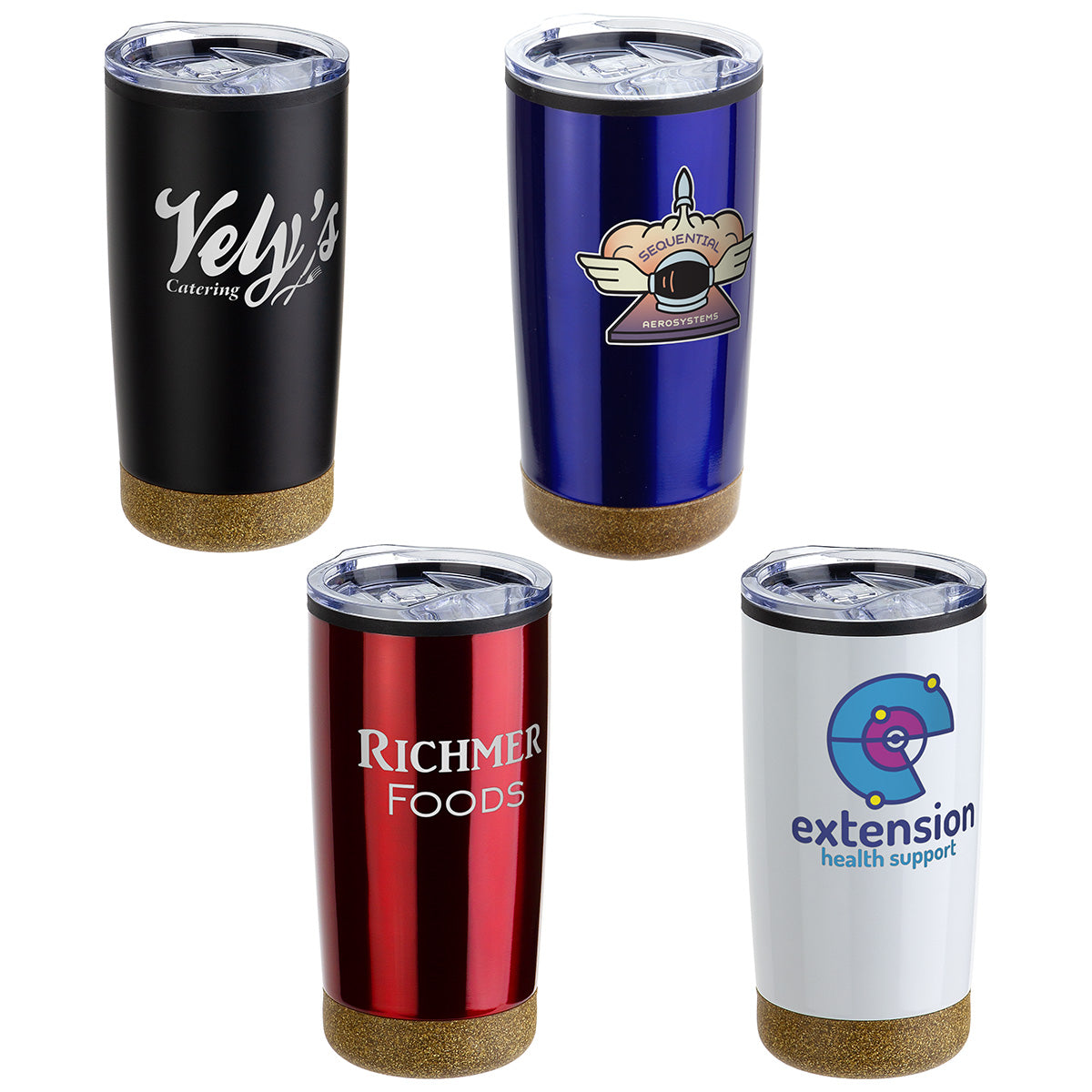 York 20 oz Stainless Steel/Polypropylene Tumbler with Cork Base ...
