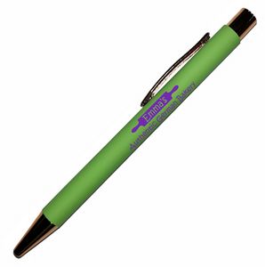 Boom Comfort Rubberized Plunger action aluminum Pen with metal clips ...
