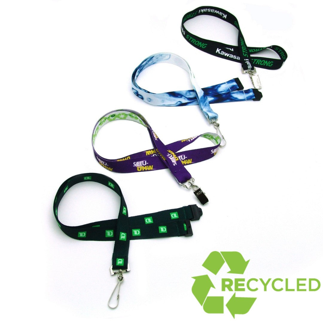 3/4" Digitally Sublimated Recycled Lanyard w/ Sew on Breakaway ...