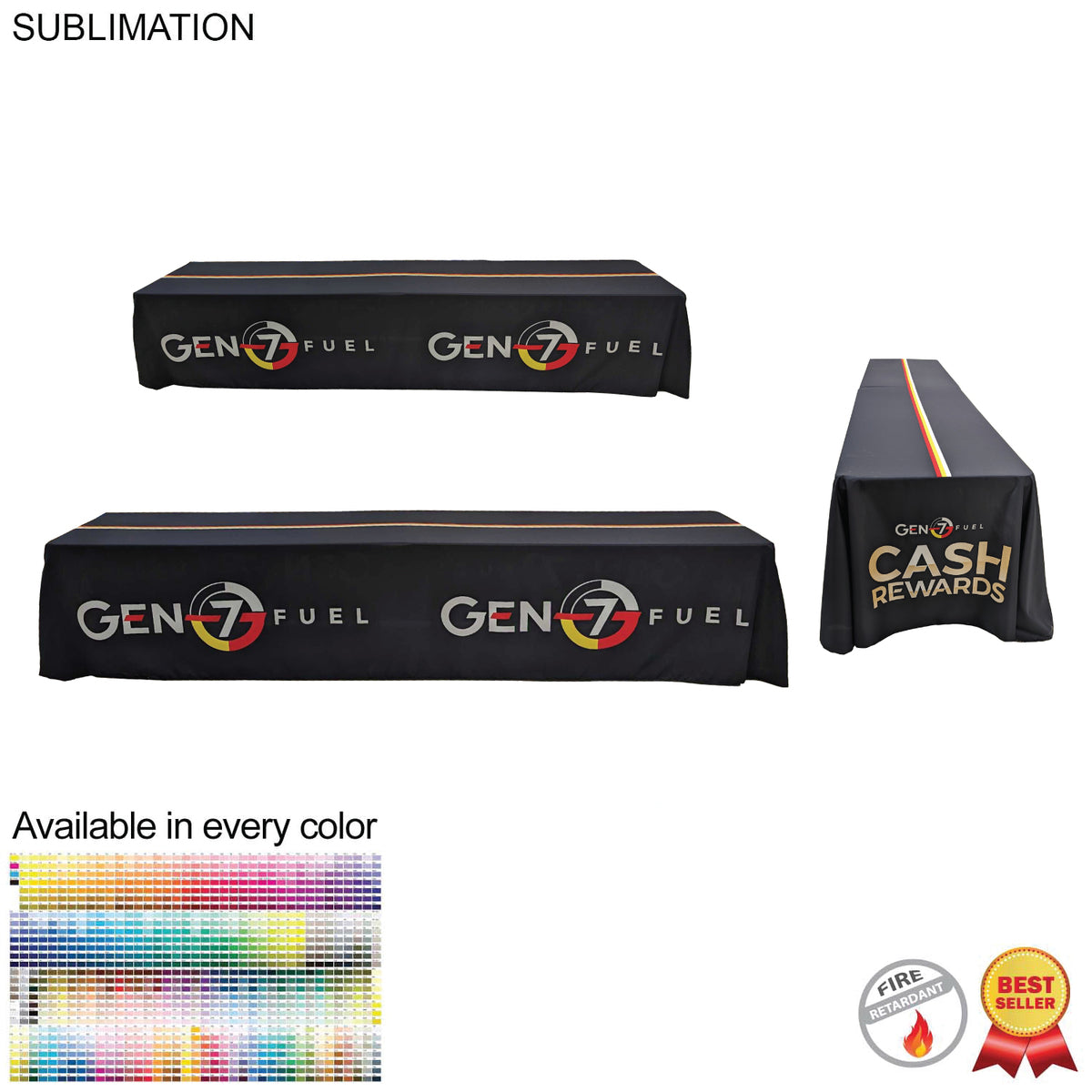 Sublimated Table Cloth for 12' table (or 2 x 6' tables combined), Drap ...