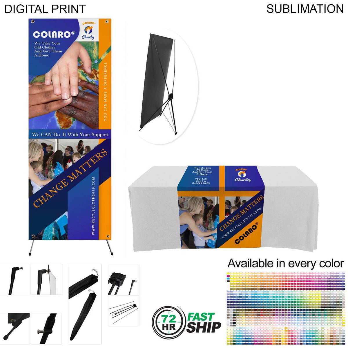 72 Hr Fast Ship - Tradeshow Package, Banner with X-Stand + Sublimated ...