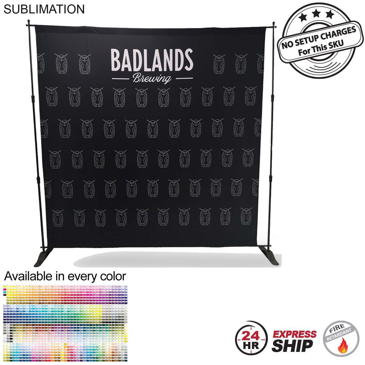 24 Hr Express - 8' Exhibitor Expanding Display Kit, Media Wall, Backdr ...