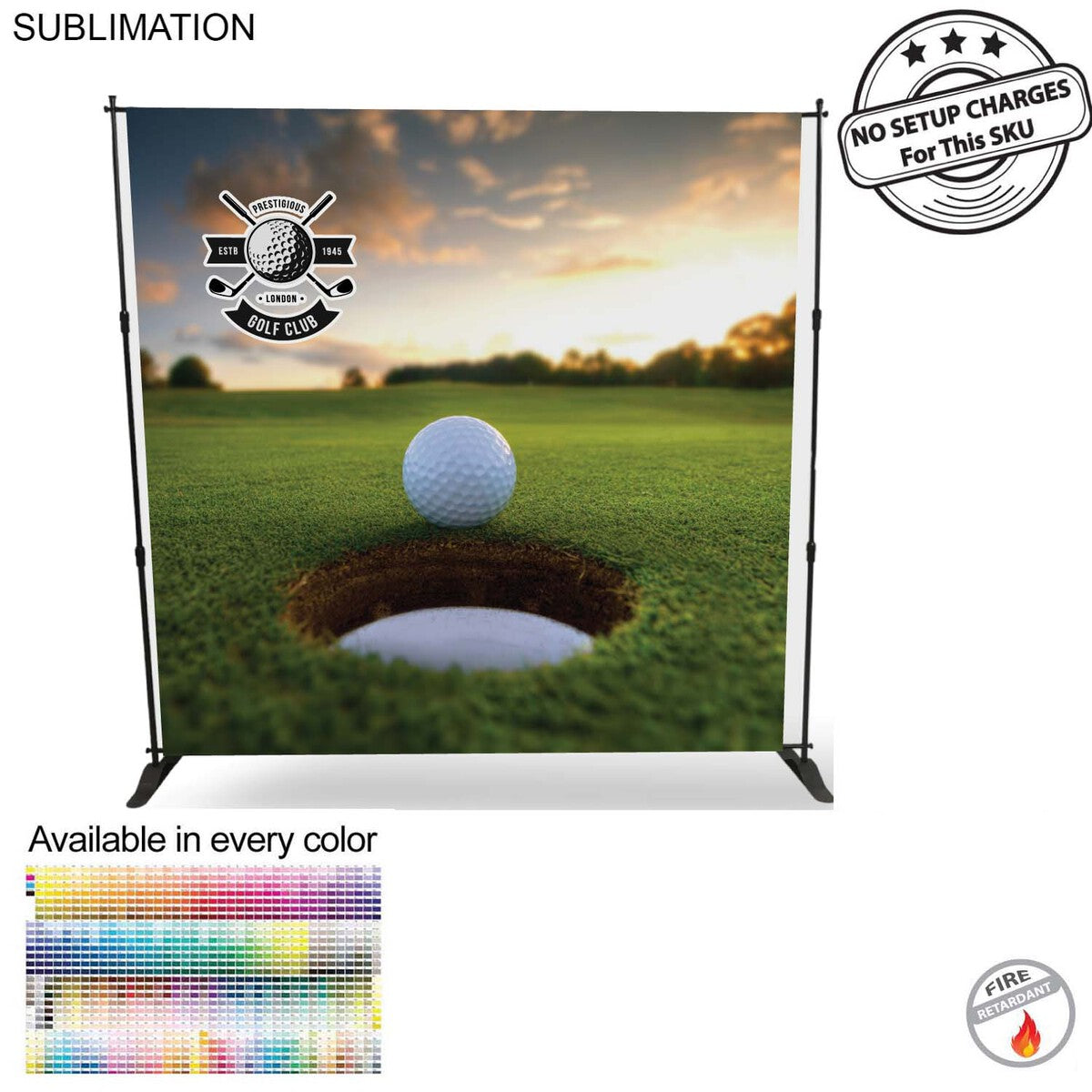 Golf Tournament 8' Backdrop, Media Wall, with Full Color Graphics, Pho ...
