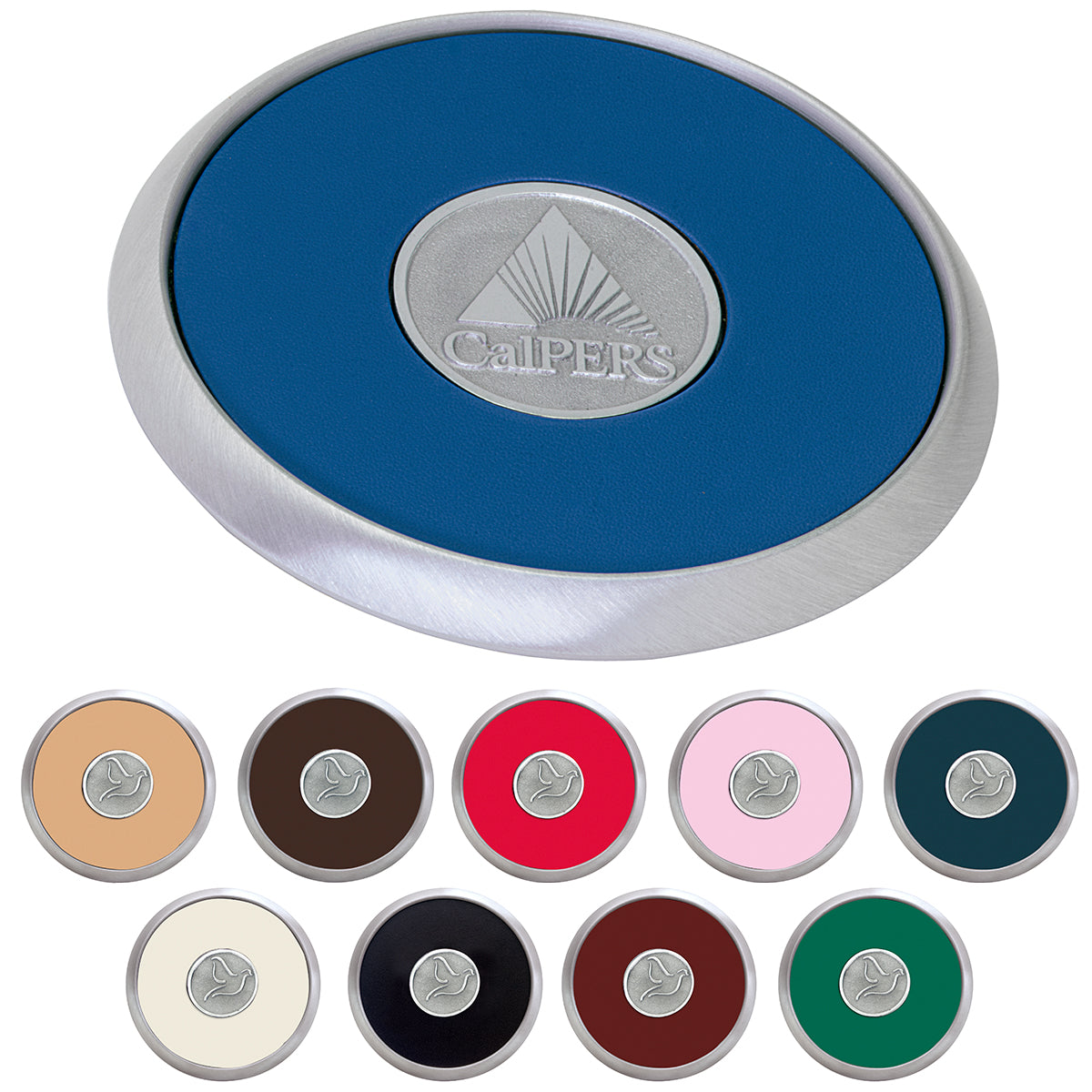 Round Brushed Zinc Coaster – GiftAFeeling
